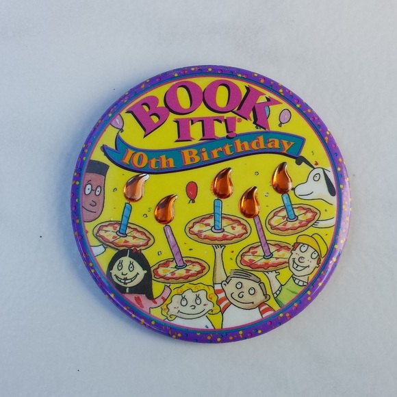 Vintage | Accessories | Book It Th Birthday Pizza Hut Pin | Poshmark